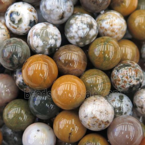 round Ocean Agate Beads, multi color, approx 8mm dia (GB10859-8MM ...